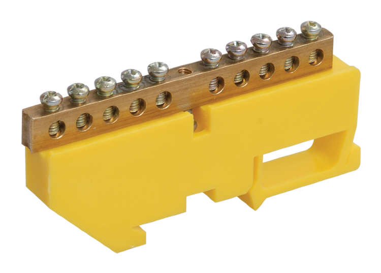 Шина PE "земля" на DIN-изоляторе ШНИ-6х9-24-Д-Ж IEK по цене 509 руб. в ...